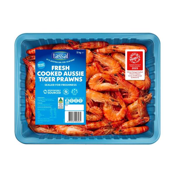 Buy COLES FRESH COOKED BLACK TIGER PRAWNS 2KG | Coles