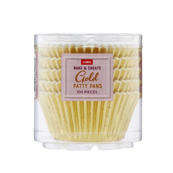 Buy COLES BAKE & CREATE GOLD PATTY PANS | Coles