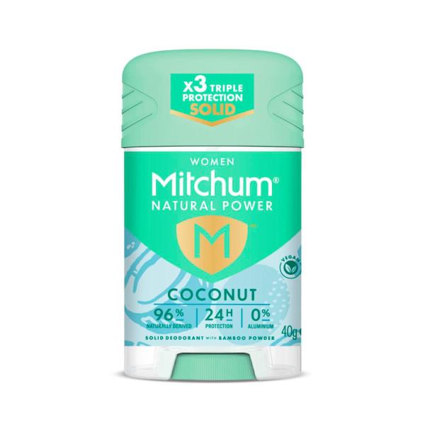 Buy Mitchum Womens Natural Power Coconut 40g | Coles