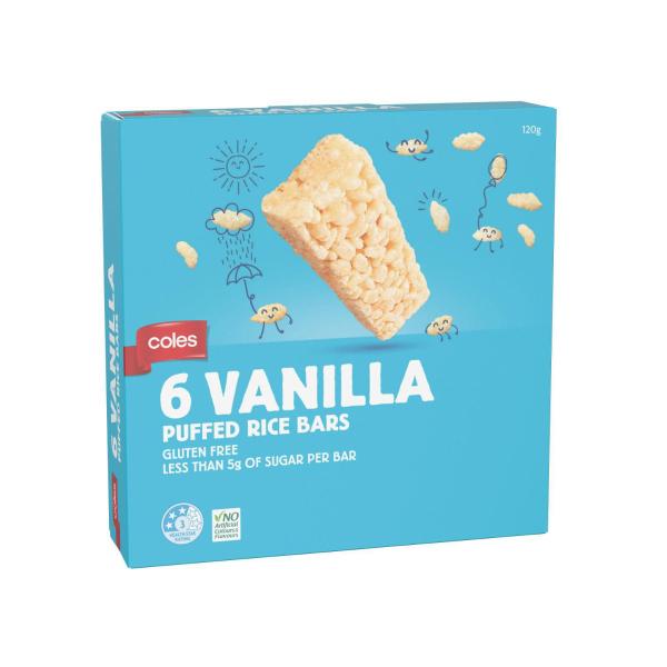 Buy COLES PUFFED RICE BARS VANILLA | Coles