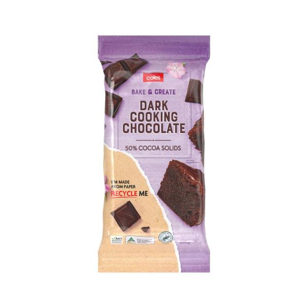 Buy Coles Bake & Create Dark Chocolate Block 200g | Coles