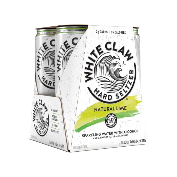 Buy White Claw Hard Seltzer Natural Lime 330ml 4 Pack | Coles