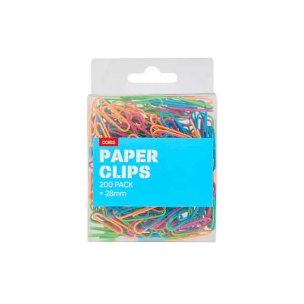 Buy Coles Assorted Paper Clips 28mm 200 Pack | Coles
