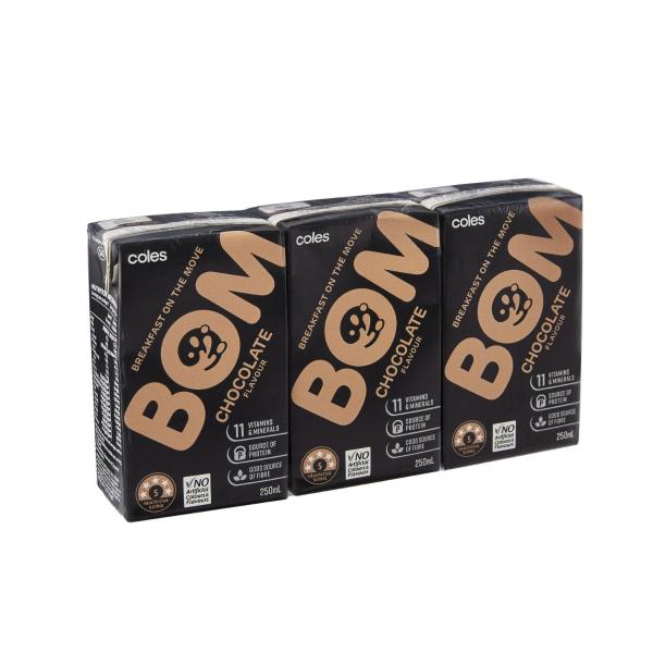 Buy Coles Bom Liquid Breakfast Chocolate Flavoured 3x250mL 750mL | Coles