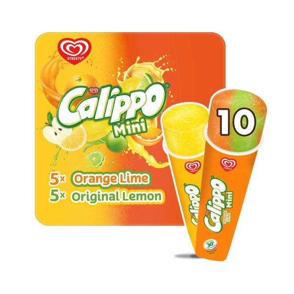 Buy Streets Calippo Mini Orange Lime & Original Lemon Ice Blocks 10 ...