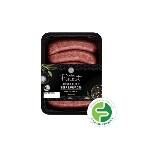 Buy COLES FINEST BEEF HERB AND SPICES SAUSAGES | Coles