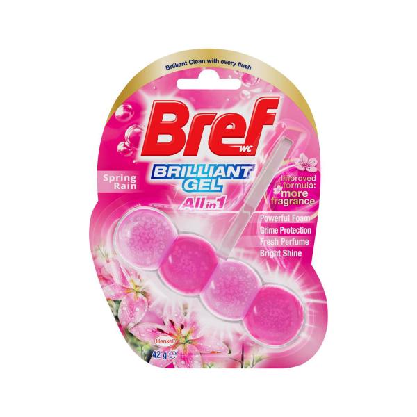 Buy Bref Brilliant Gel Toilet Cleaner Rim Block Spring Rain 42g | Coles