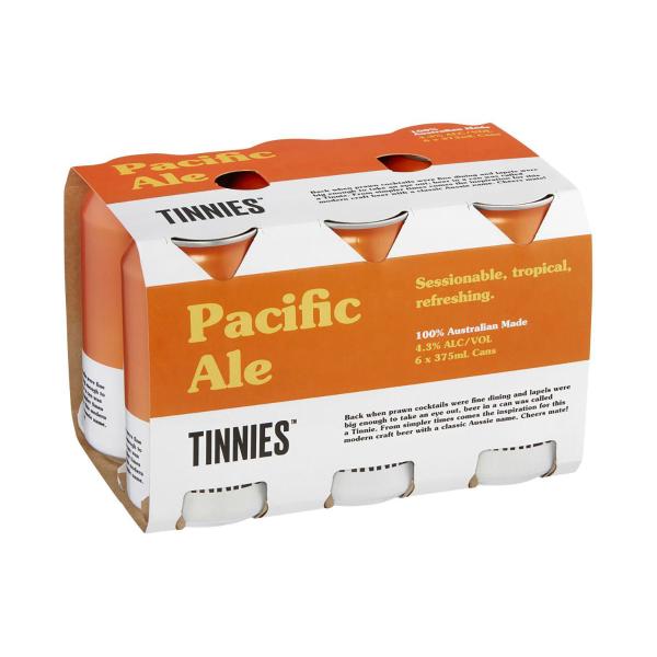 Buy Tinnies Pacific Ale Can 375ml 6 Pack | Coles