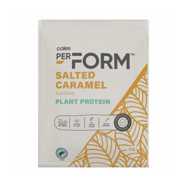 Buy COLES PERFORM SALTED CARAMEL PLANT PROTEIN | Coles