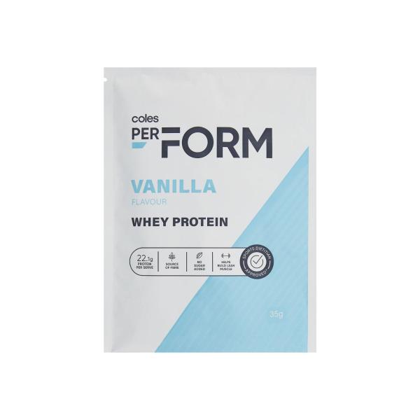 Buy Coles Perform Vanilla Whey Protein Powder 35g | Coles
