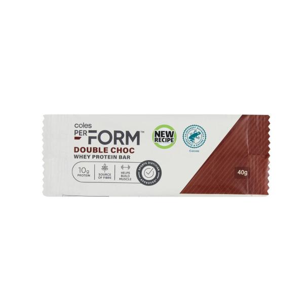 Buy Coles Perform Whey Protein Bar Double Chocolate 40g | Coles