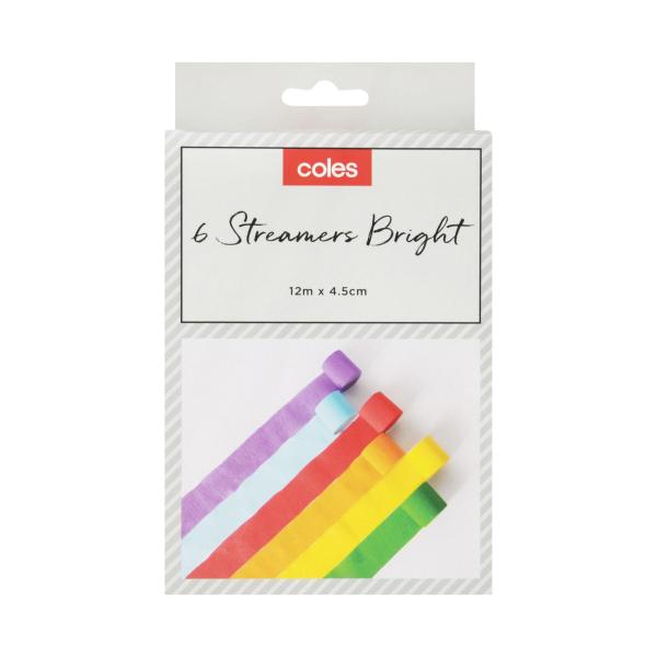 Buy Coles Streamers 4 pack | Coles