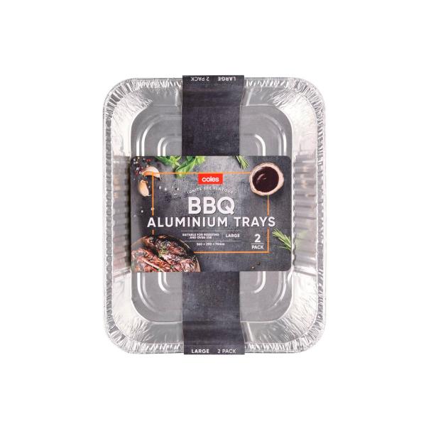 Buy Coles BBQ Aluminium Large Trays 2 Pack | Coles