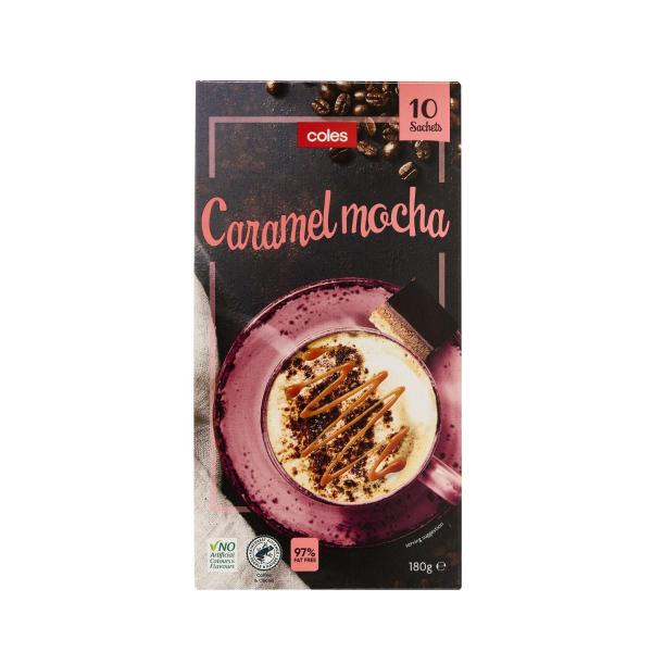 Buy Coles Caramel Mocha Sachets 180g 10 pack | Coles