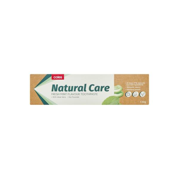Buy Coles Natural Toothpaste Mild Mint With Aloe Vera 130g | Coles