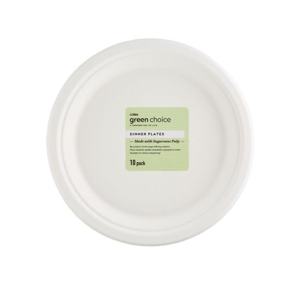 Buy Green Choice Sugarcane Dinner Plates 10 pack | Coles