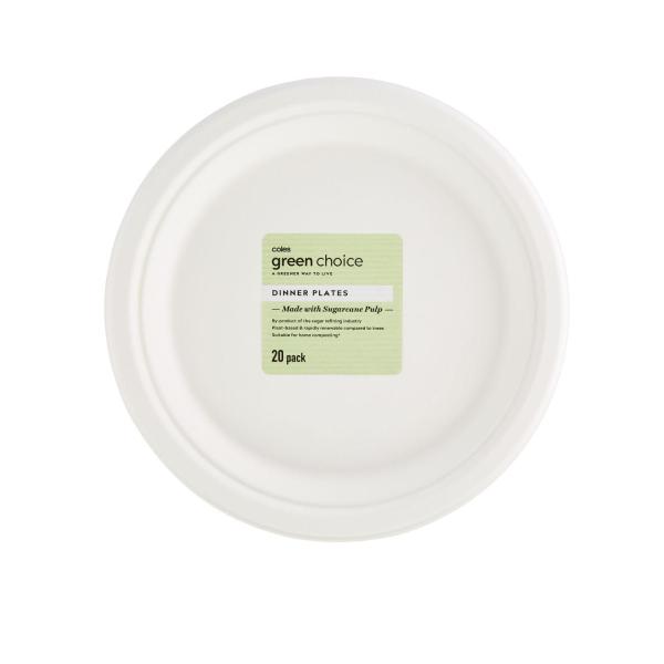 Buy Green Choice Sugarcane Dinner Plates 20 pack | Coles