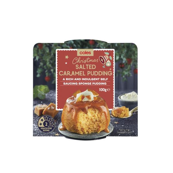 Buy COLES FESTIVE SALTED CARAMEL PUDDING SMALL | Coles