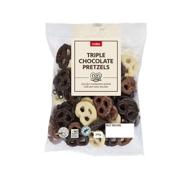 Buy Coles Triple Chocolate Pretzels 200g | Coles
