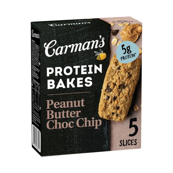 Buy Carmans Protein Bakes Peanut Butter Choco Chip 5 Pack 175g | Coles