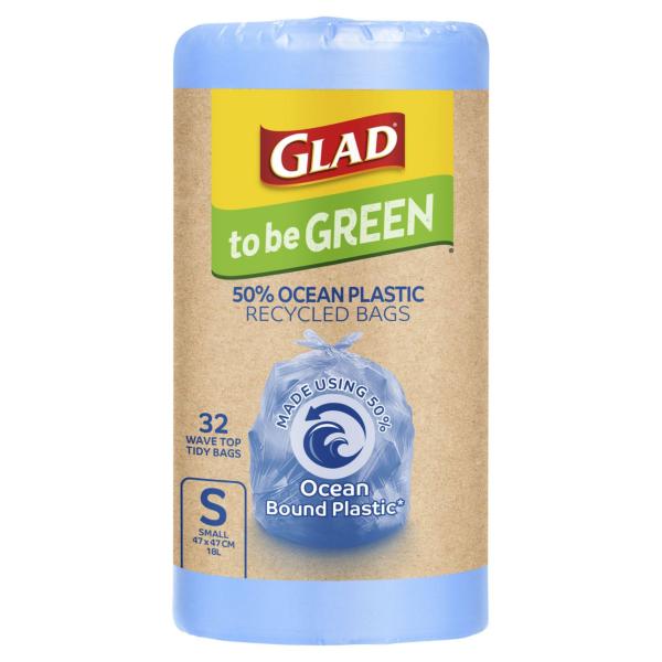 Buy Glad To Be Green 50% Ocean Plastic Recycled Kitchen Tidy Bags Small ...