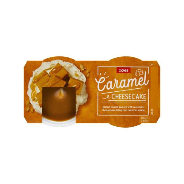 Buy Coles Caramel Cheesecake 2 Pack 180g | Coles