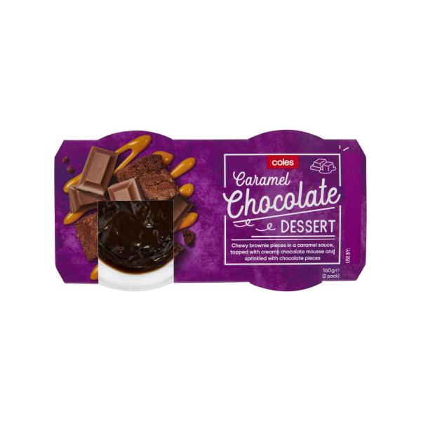 Buy Coles Caramel Chocolate Dessert 2 Pack 160g | Coles