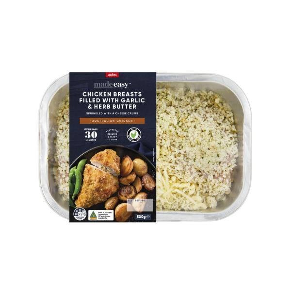 Buy Coles Made Easy Chicken Breasts Filled With Garlic & Herb Butter ...