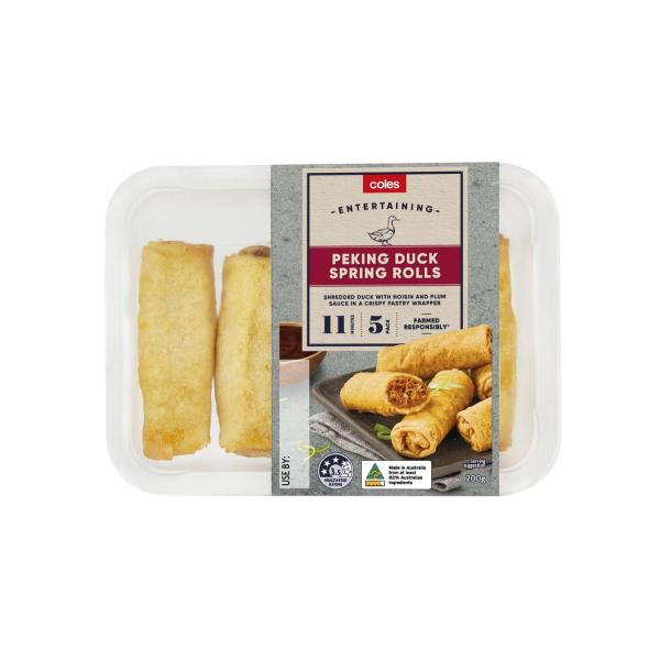 Buy COLES ENTERTAINING PEKING DUCK SPRING ROLLS | Coles