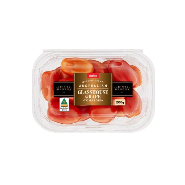 Buy Coles Glasshouse Grape Tomatoes 200g | Coles