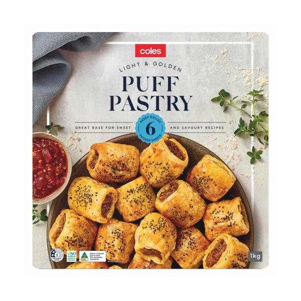 Buy Coles Frozen Puff Pastry 6 Sheets 1kg | Coles