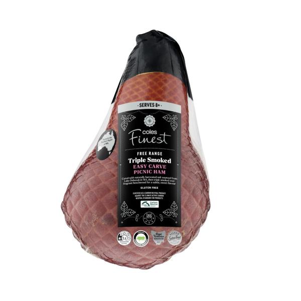 Buy Coles Finest Free Range Triple Smoked Easy Carve Picnic Ham approx ...