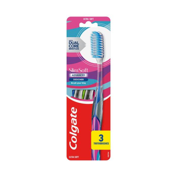 Buy Colgate Toothbrush Slim Soft Advanced Design 3 Pack | Coles