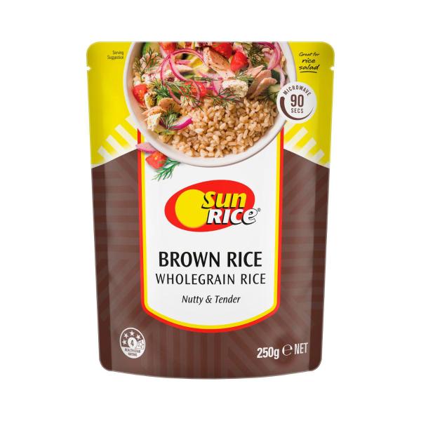Buy Sunrice Microwave Brown Rice Pouch 250g | Coles