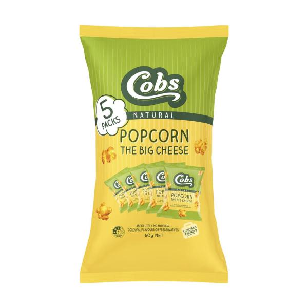 Buy Cobs Natural Popcorn Multipack Cheese 5 Pack 60g | Coles
