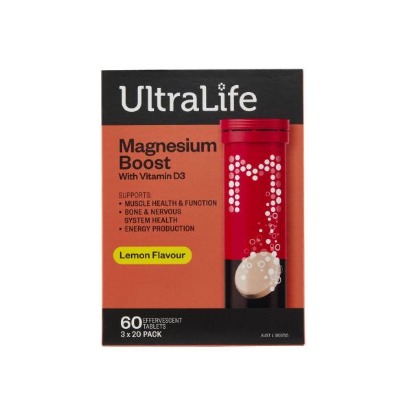 Buy Ultra Life Effervescent Magnesium Lemon Tablets 60 pack | Coles