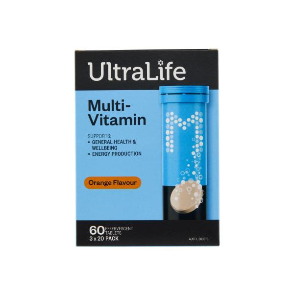 Buy Ultralife Effervescent Multivitamin Orange Tablets 60 pack | Coles