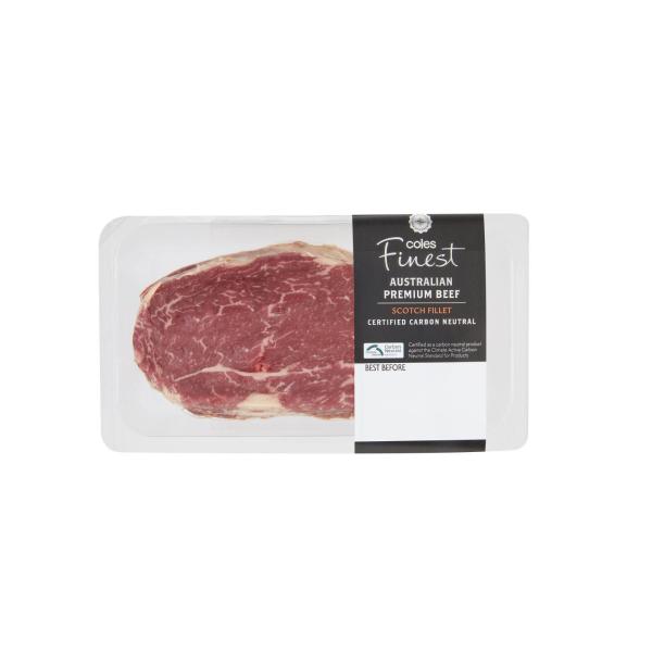 Buy COLES FINEST CARB NEUTRAL BEEF SCOTCH FILLET STEAK | Coles