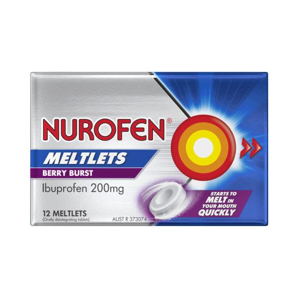 Buy Nurofen Pain Relief Meltlets Berry Burst Ibuprofen 200mg 12 pack ...