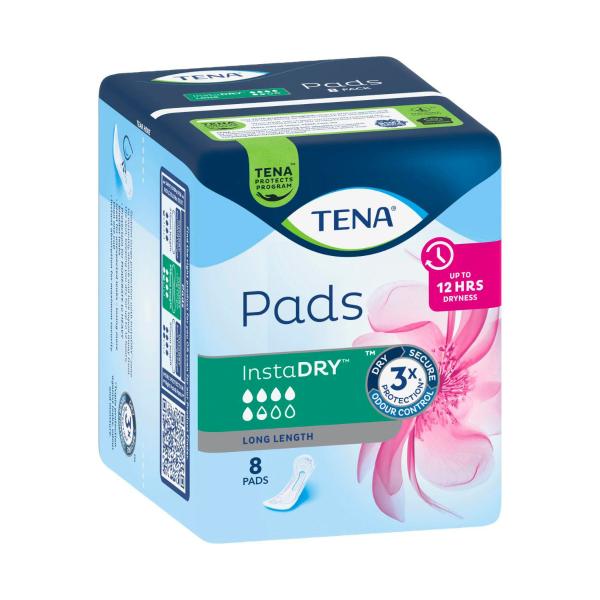 Buy Tena Insta Dry Long Length Incontinence Pad 8 pack | Coles