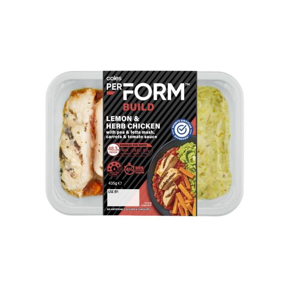 Buy Coles Perform Build Lemon & Herb Chicken 435g | Coles