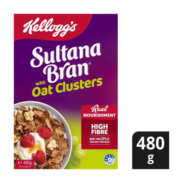 Buy Kellogg's Sultana Bran with Oat Clusters Breakfast Cereal 480g | Coles