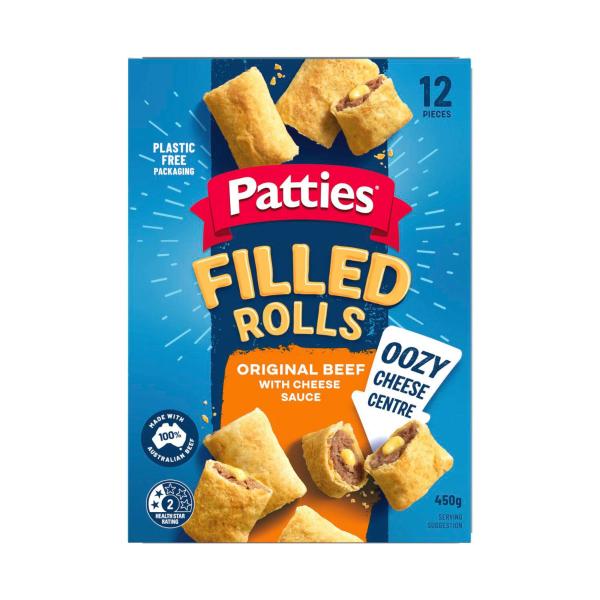 Buy PATTIES BEEF & CHEESE PARTY SAUSAGE ROLLS 12PK | Coles