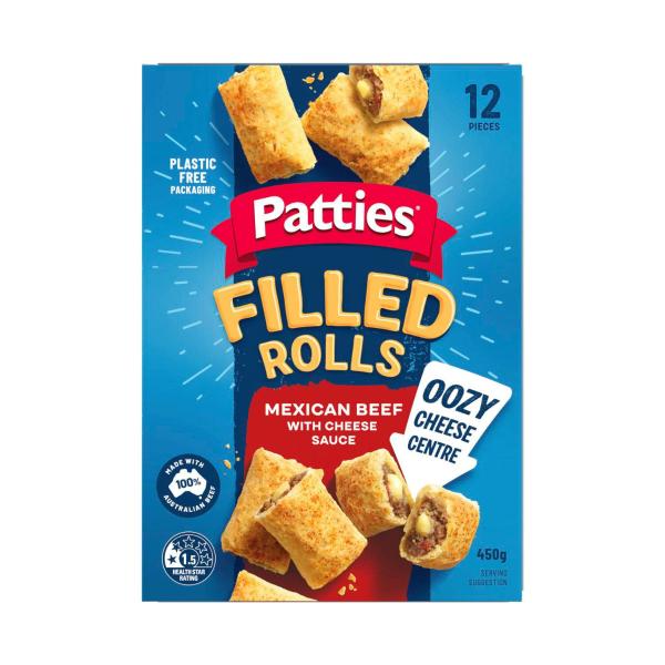 Buy PATTIES MEXICAN BEEF & CHEESE SAUSAGE ROLLS 12PK | Coles