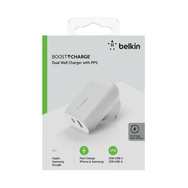 Buy Belkin 42w (pd30w Pps Usb-c & 12w Usb-a) Universal Wall Charger 1 ...