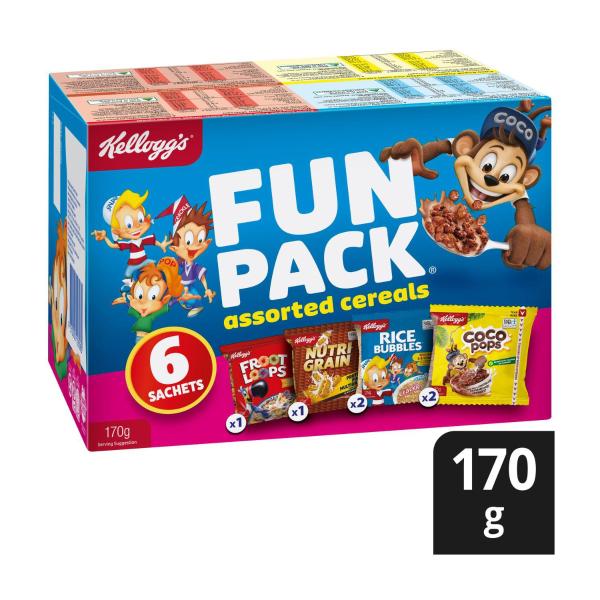 Buy Kellogg's Fun Pack Assorted Breakfast Cereals 6 Sachets 170g | Coles