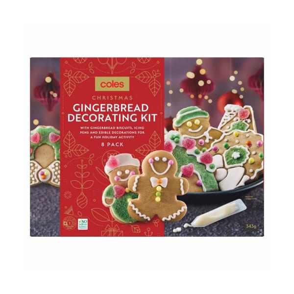 Buy Coles Christmas Gingerbread Decorating Kit 8 Pack 343g | Coles
