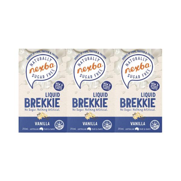 Buy Nexba Liquid Brekkie Vanilla 3x250ml 750mL | Coles