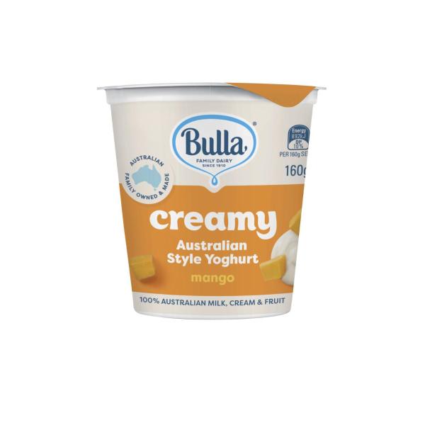 Buy Bulla Creamy Australian Style Yoghurt Mango 160g | Coles