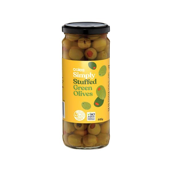 Buy Coles Stuffed Green Olives 445g | Coles